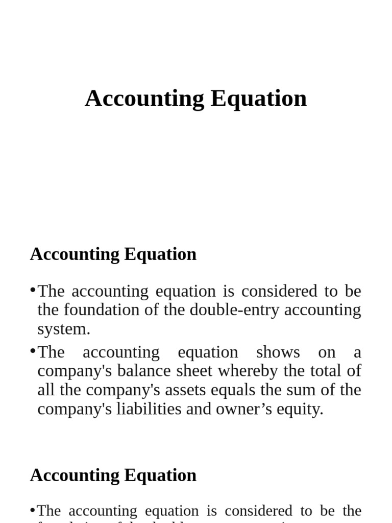 Accounting Equation | PDF