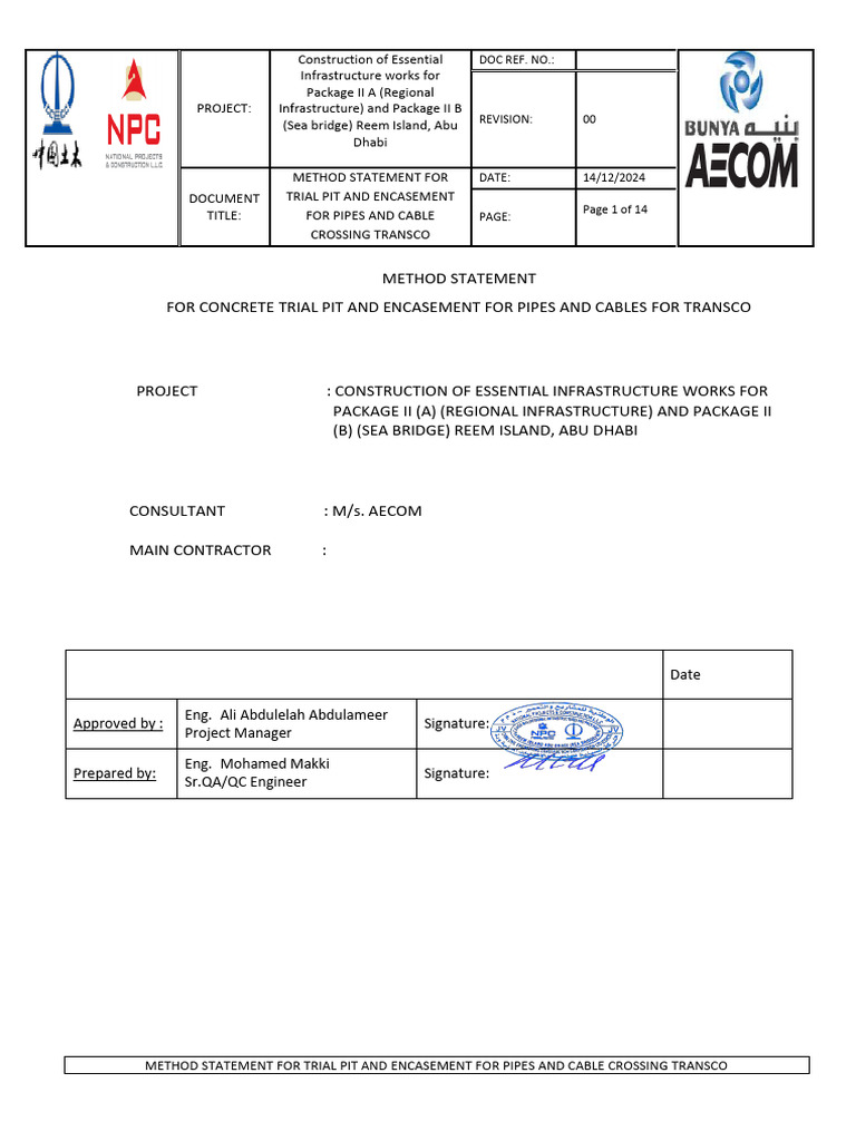 Reem Island Infrastructure Method | PDF | Concrete | Pipe (Fluid ...
