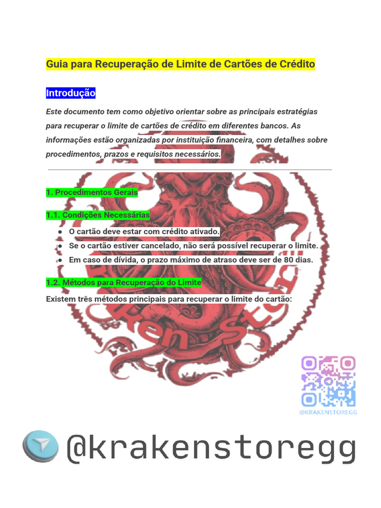 Esquema Volta de Limite Bancos - Inter - Itaú - C6 Bank - Santander - Bradesco - Next - Nubank ...