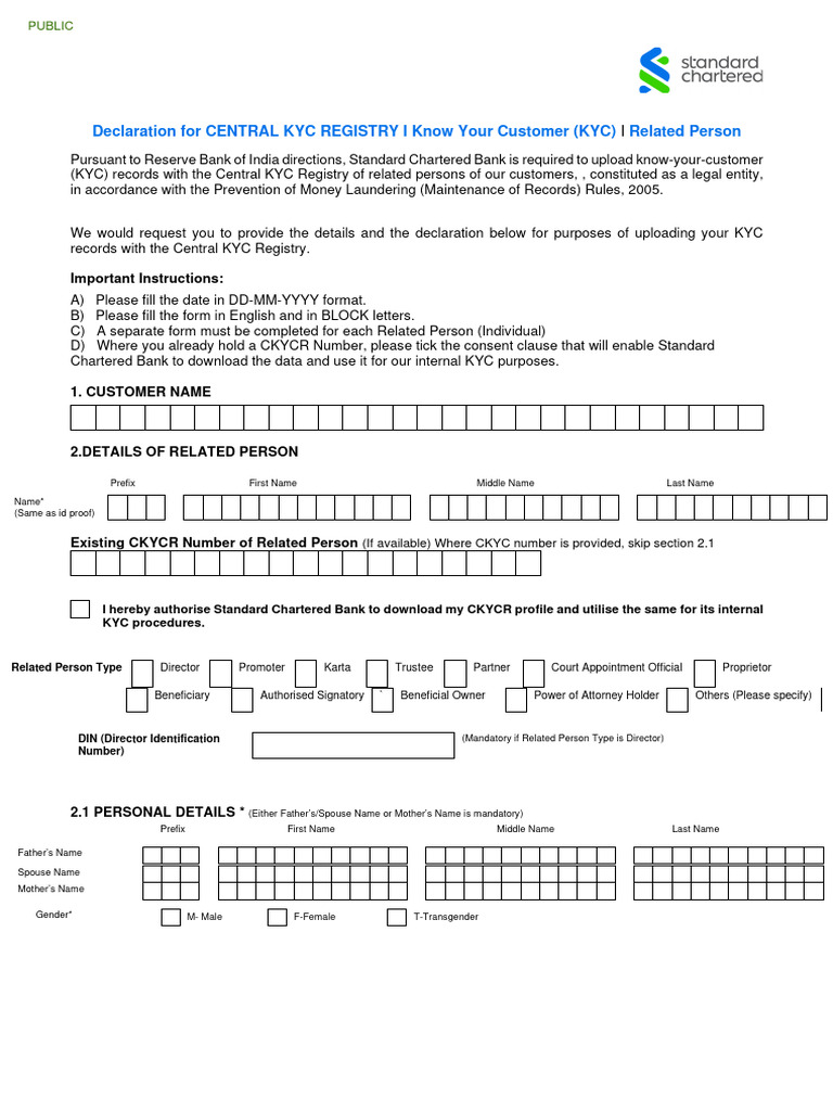 Central KYC Registry Declaration | PDF | Justice | Crime & Violence