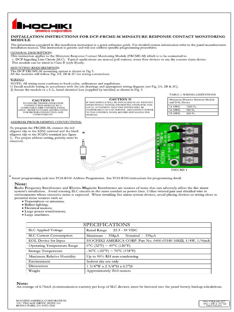 Ha-06-227 Install Instr Dcp-Frcme-M Model | PDF
