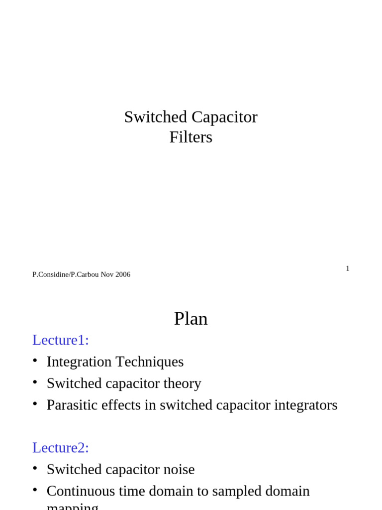 Switched Capacitors 2007 | PDF | Laplace Transform | Electrical Engineering