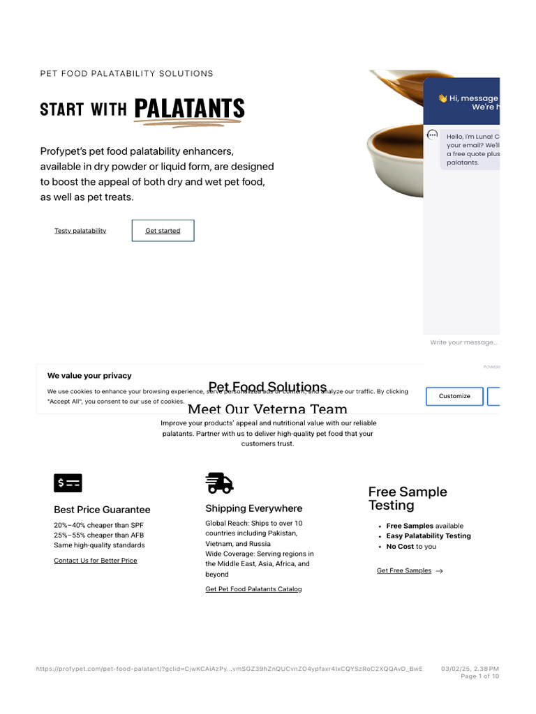 Pet Food Palatants for Manufacturers | PDF | Dog Food | Pet