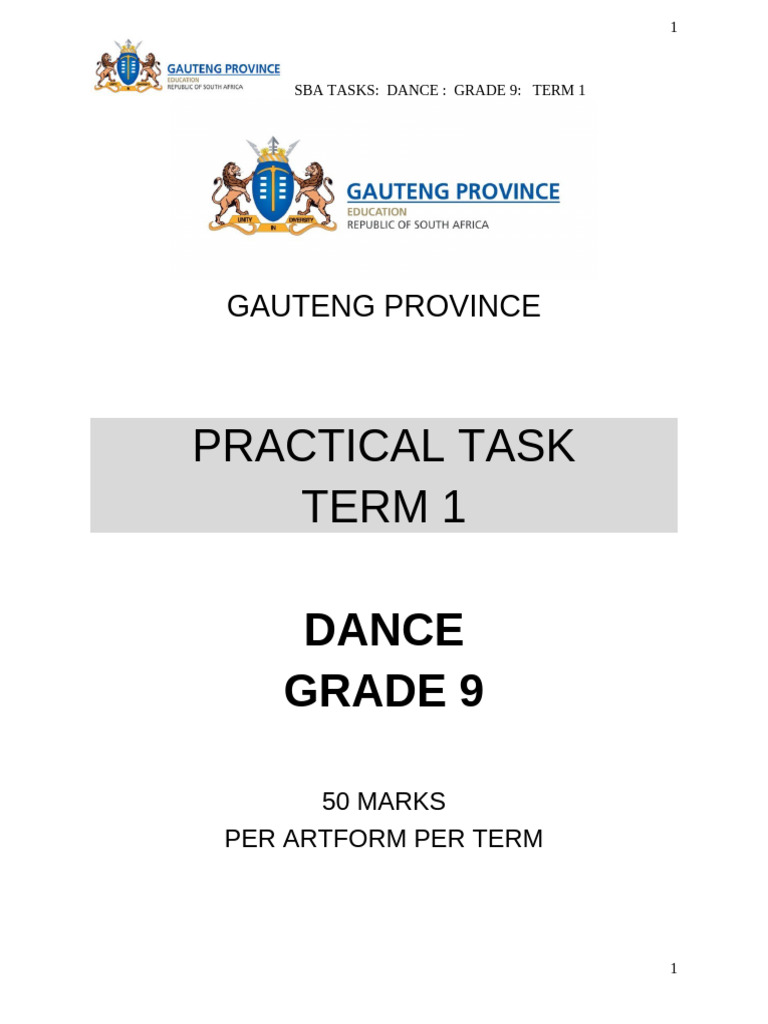 Grade 9 Dance Practical Assessment | PDF | Dances | Rhythm