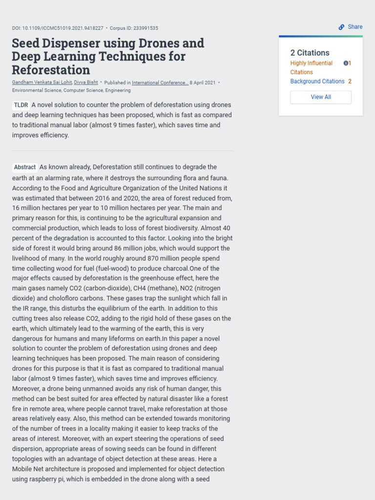 Seed Dispenser Using Drones and Deep Learning Techniques For ...