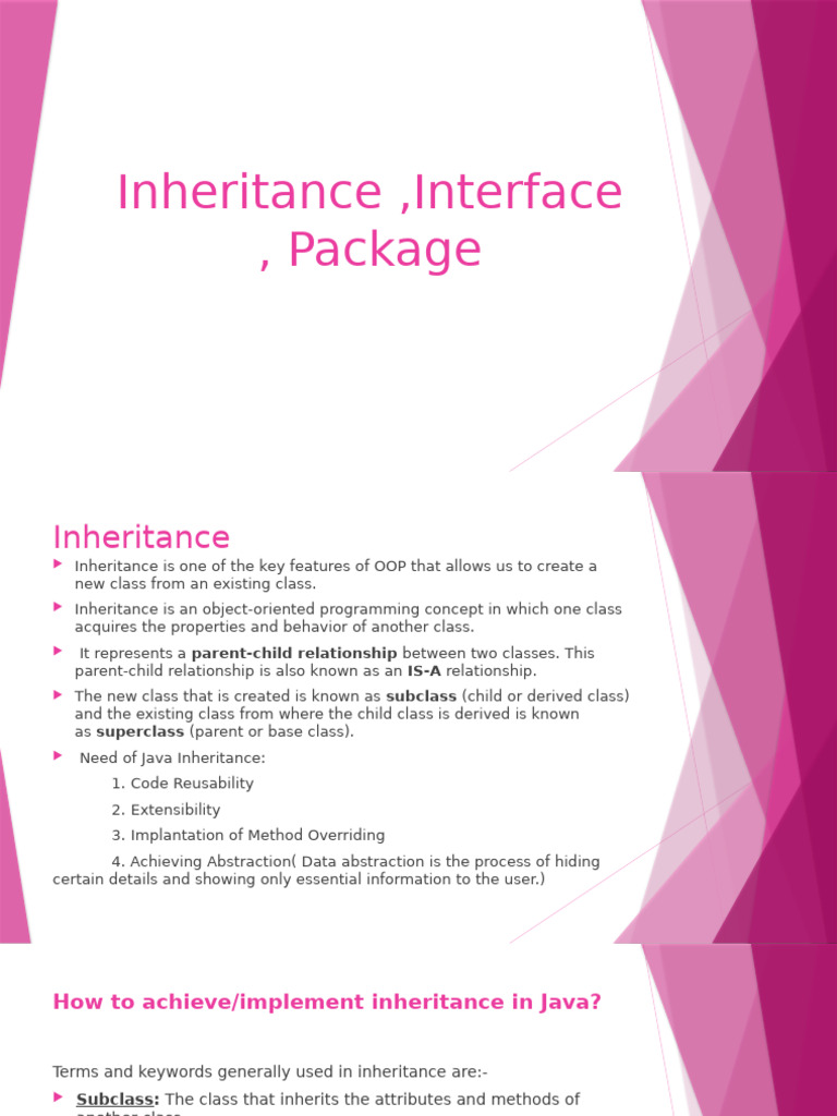 Inheritance,Interface, Package | PDF | Inheritance (Object Oriented Programming) | Class ...