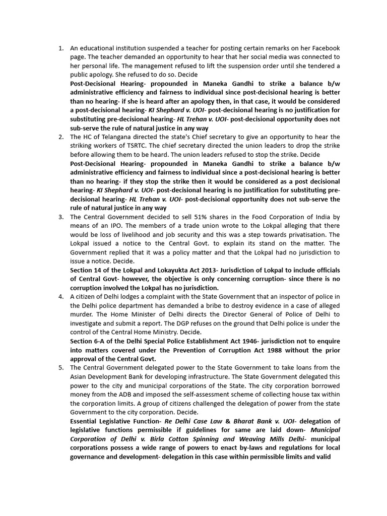 ADMIN LAW PROBLEMS | PDF | Government Of India | Justice