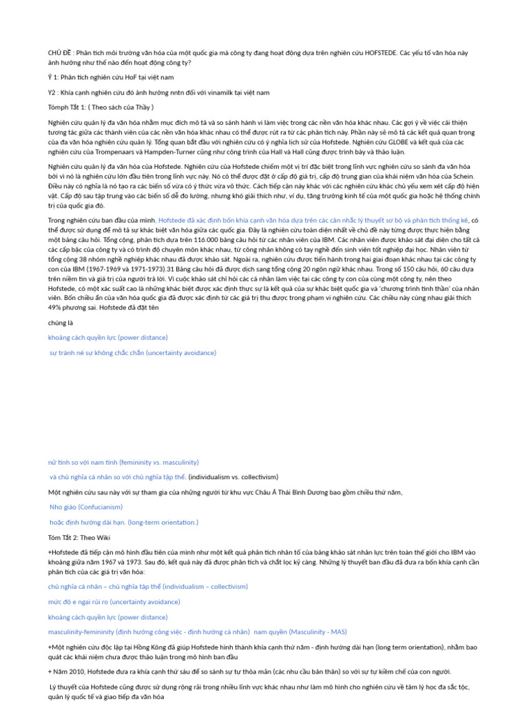 Nghiên C U Hofstede | PDF