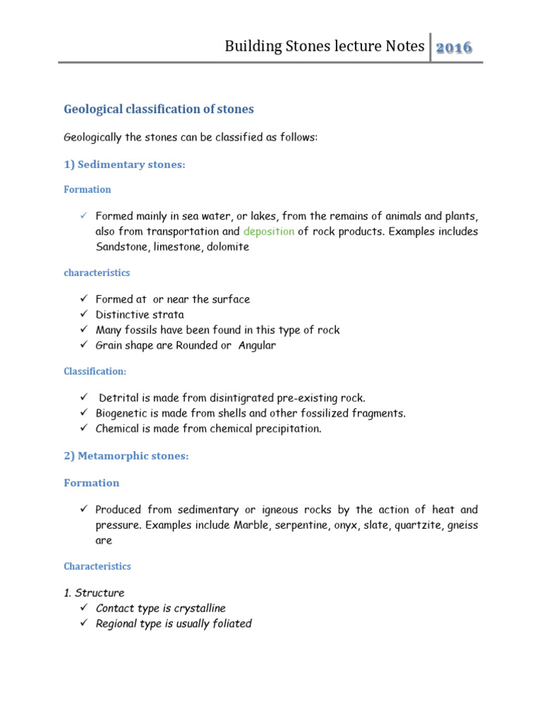 Building Stones: Types and Properties | PDF | Rock (Geology) | Porosity