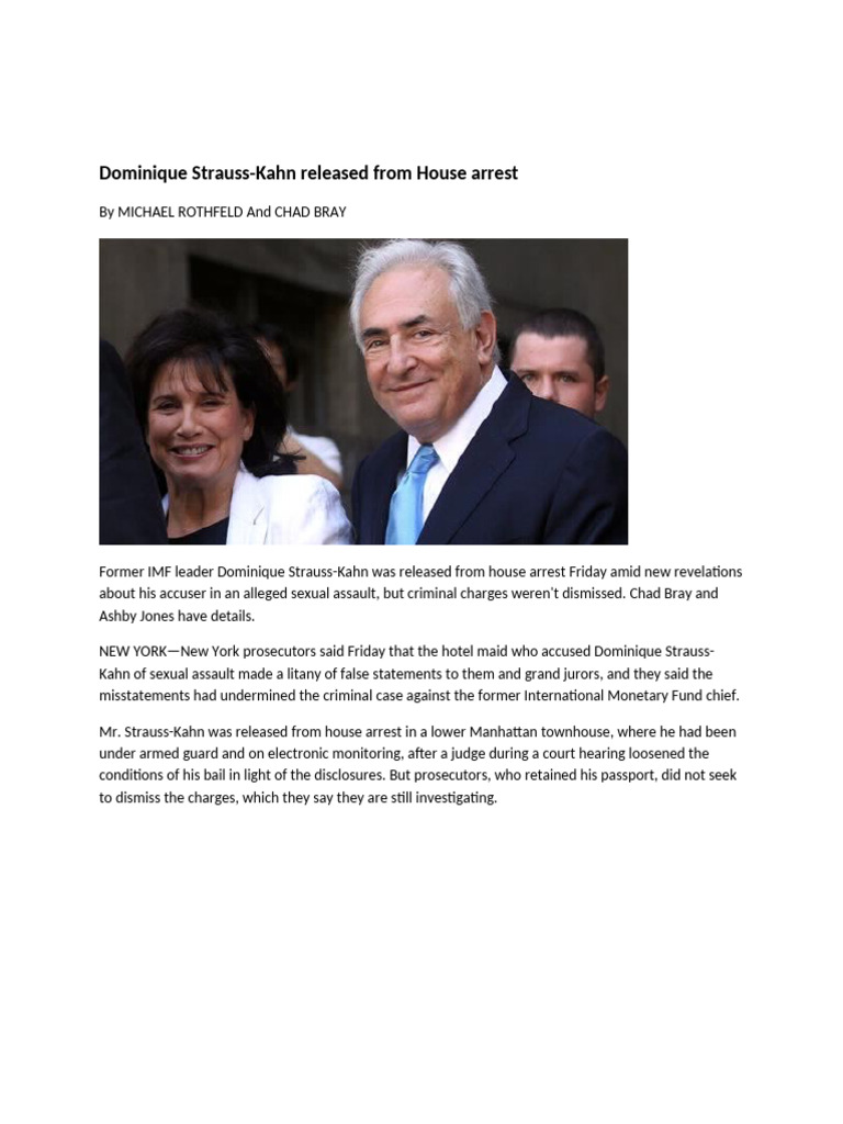 Dominique Strauss | PDF | Prosecutor | Rape