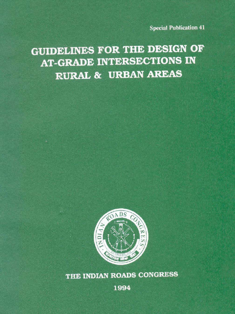 IRC - SP 41 - 1994 Guidelines For The Design of At-Grade Intersection ...