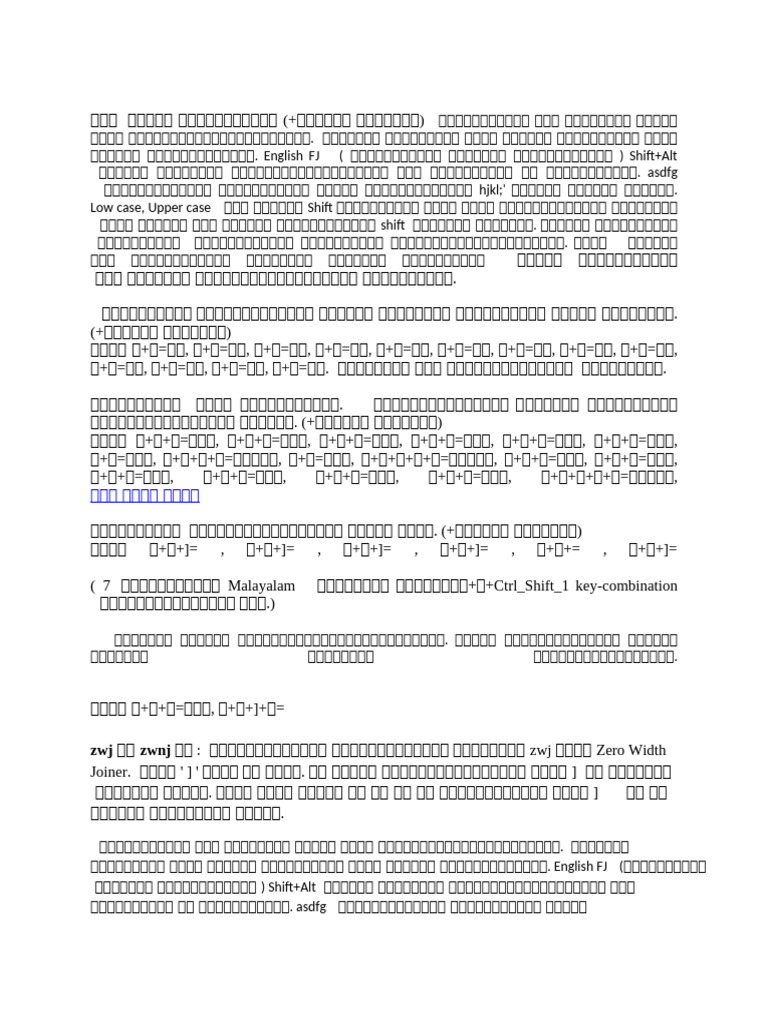 English FJ Shift+Alt - Asdfg HJKL ' - Low Case, Upper Case Shift Shift . | PDF