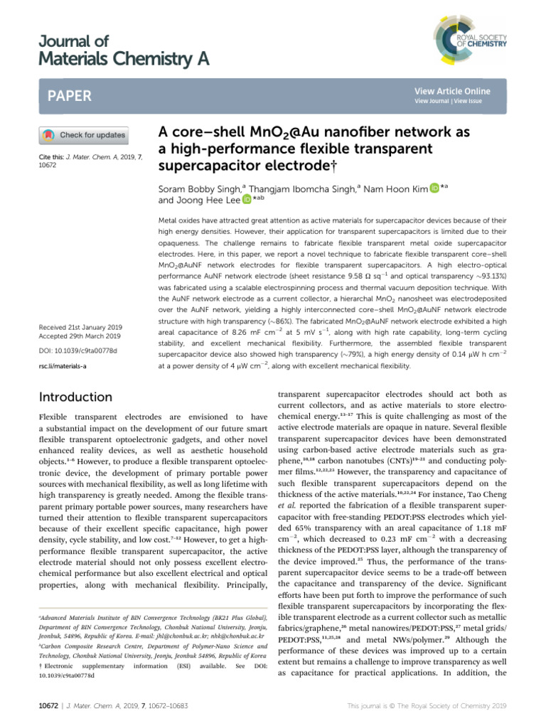 Core Shell MnO2 | PDF | X Ray Photoelectron Spectroscopy | Electrochemistry