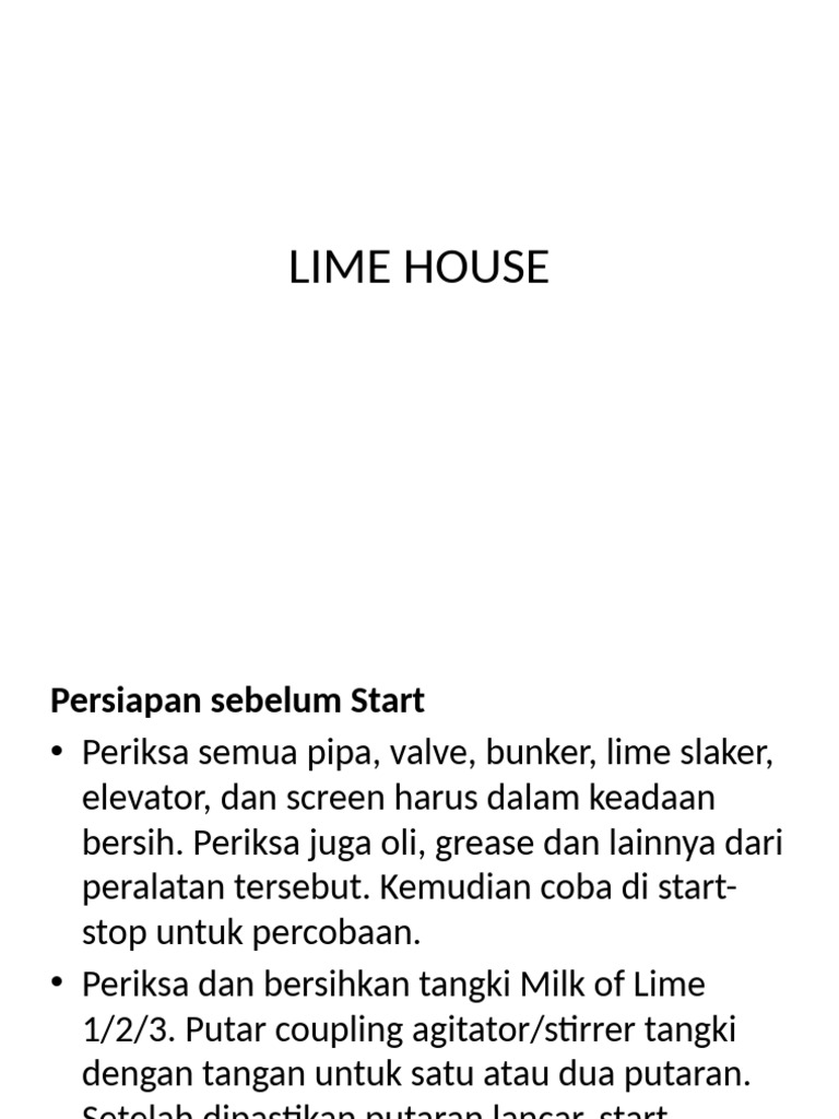 Prosedur Operasional Lime House | PDF