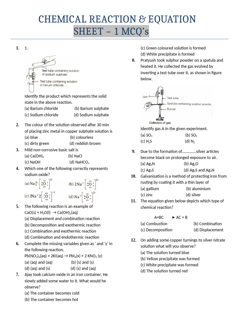 c1 Chemical Reaction & Equation | PDF | Chemical Reactions | Redox