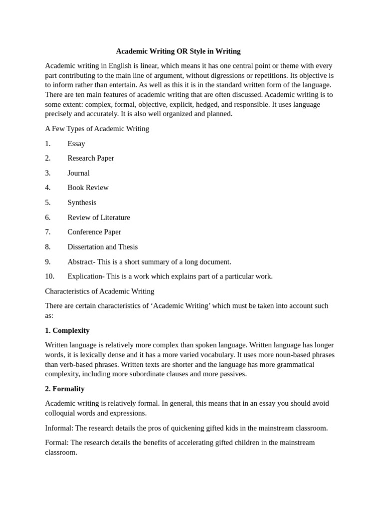 Academic Writing (1) | PDF | English Language | Subject (Grammar)