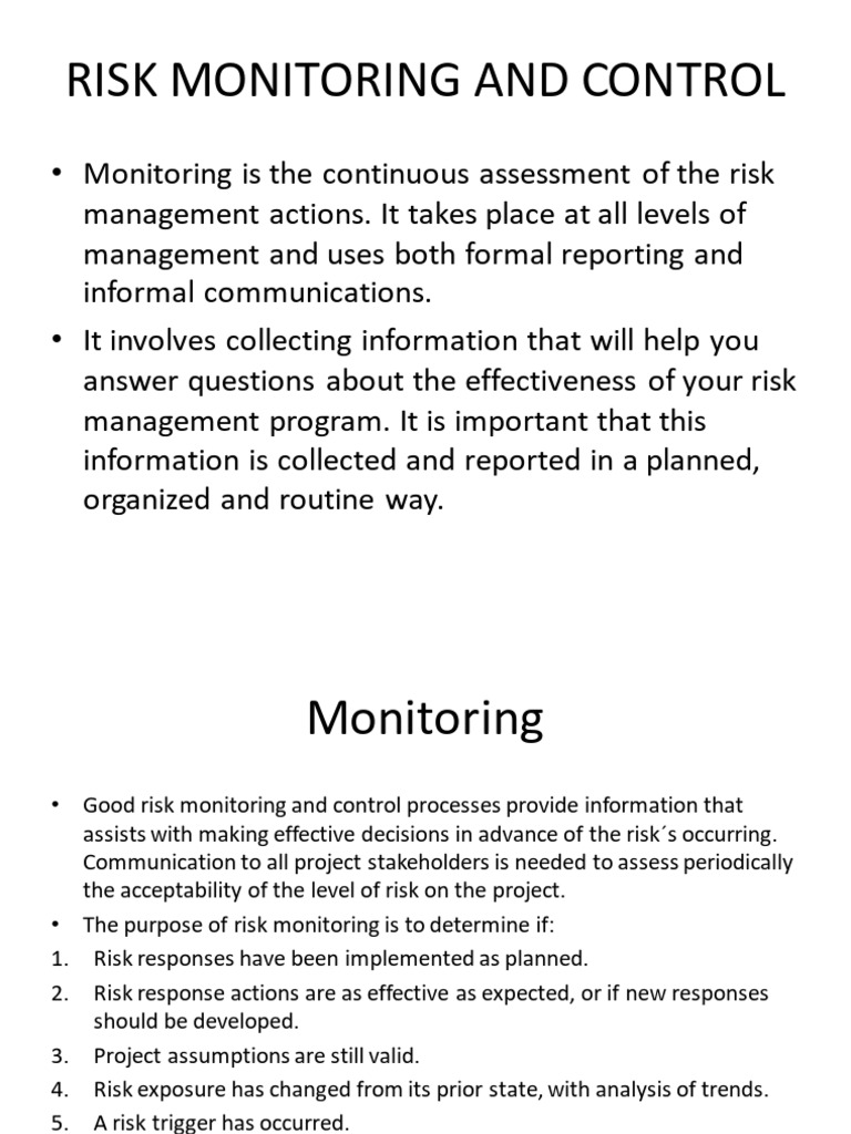 Risk Monitoring and Control | PDF | Risk | Audit
