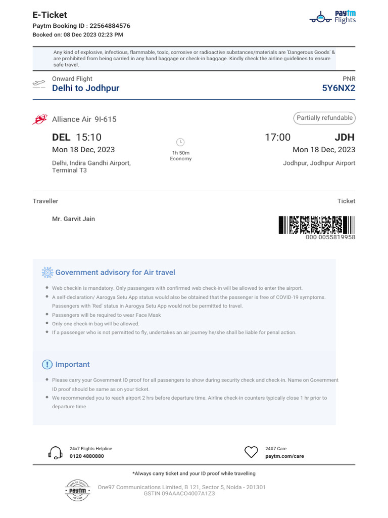 Del JDH 18122023 22564884576 | PDF | Fee | Aviation