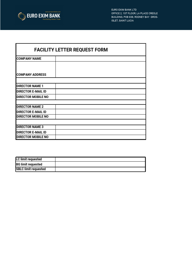 Facility Letter Request Form | PDF
