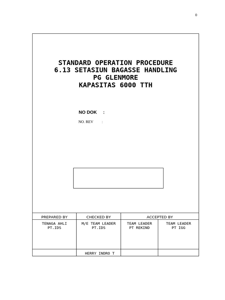 SOP 6.13 BAGS HANDLING PG IGG | PDF