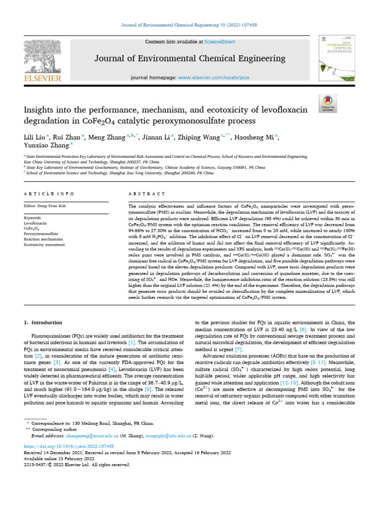BB4 - Insights Into The Performance, Mechanism, and Ecotoxicity - 11tr ...
