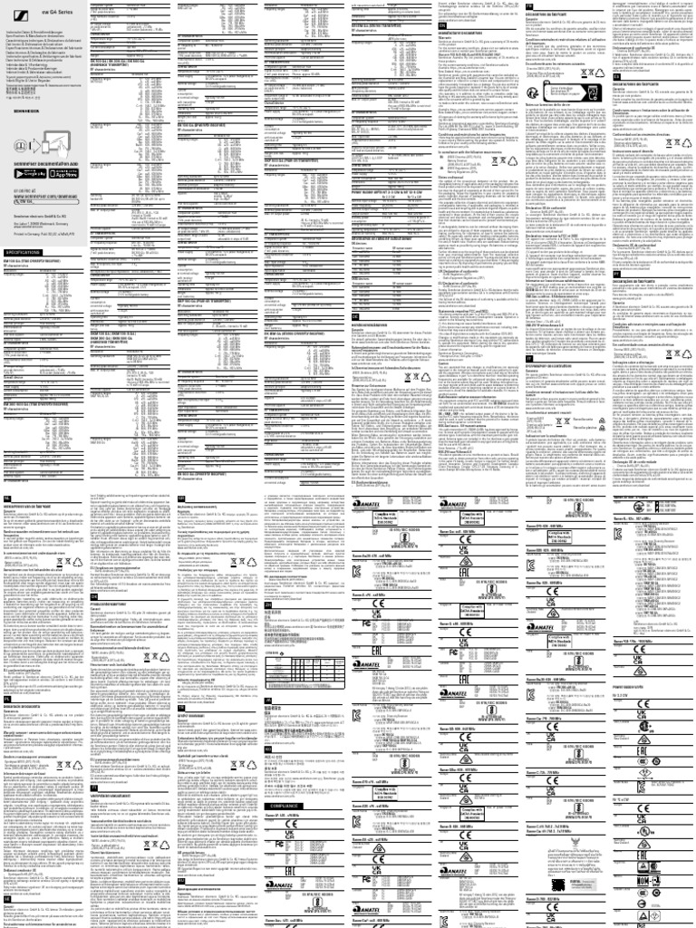 ew_G4_Specifications_Manufacturer_Declarations_02_2022 | PDF | Frequency Modulation | Hertz