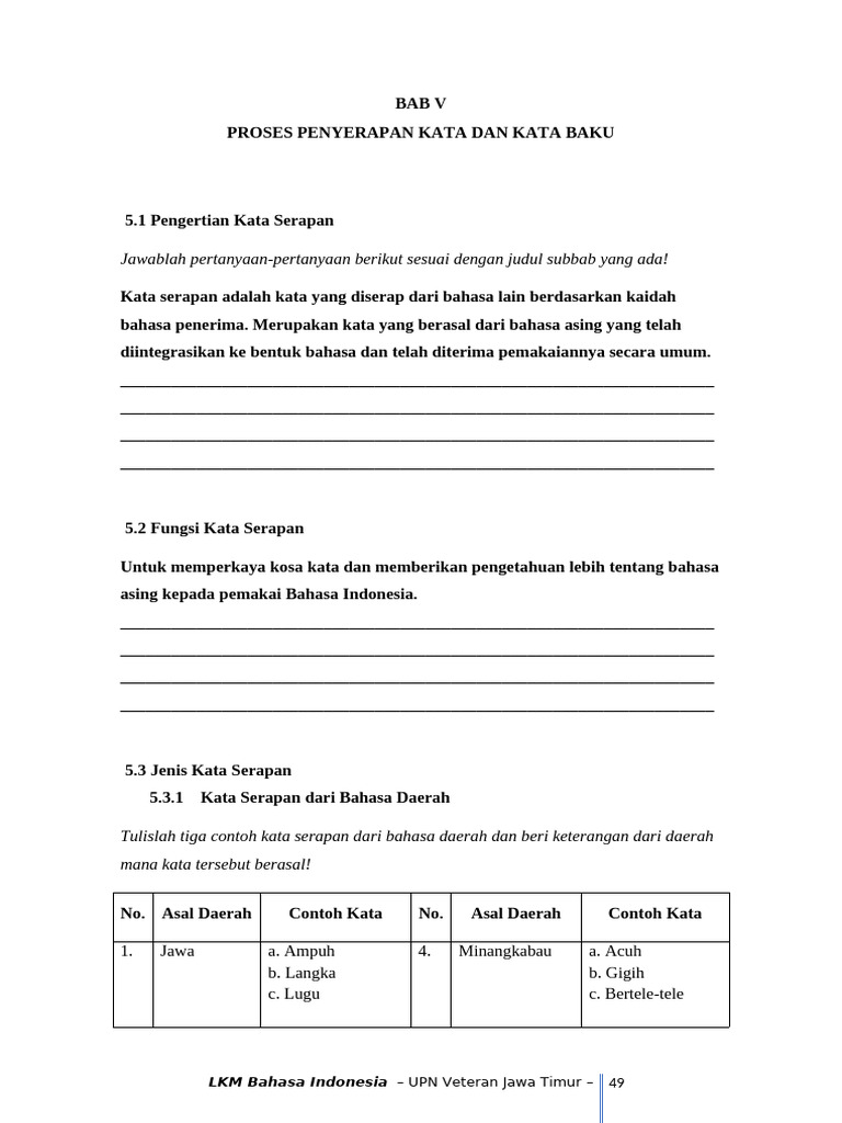 096 - Intan Savitri - Proses Penyerapan Kata Dan Kata Baku | PDF