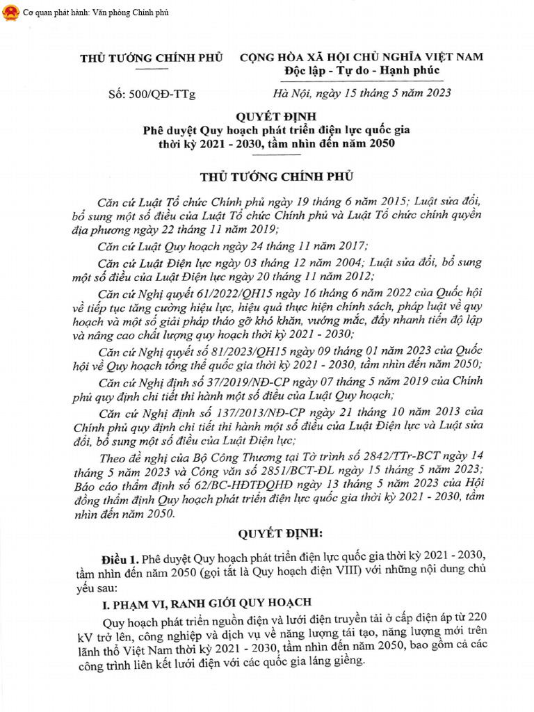 500 - qđ-Ttg.15.05. 2023. NPDP Viii Approval. Vie | PDF