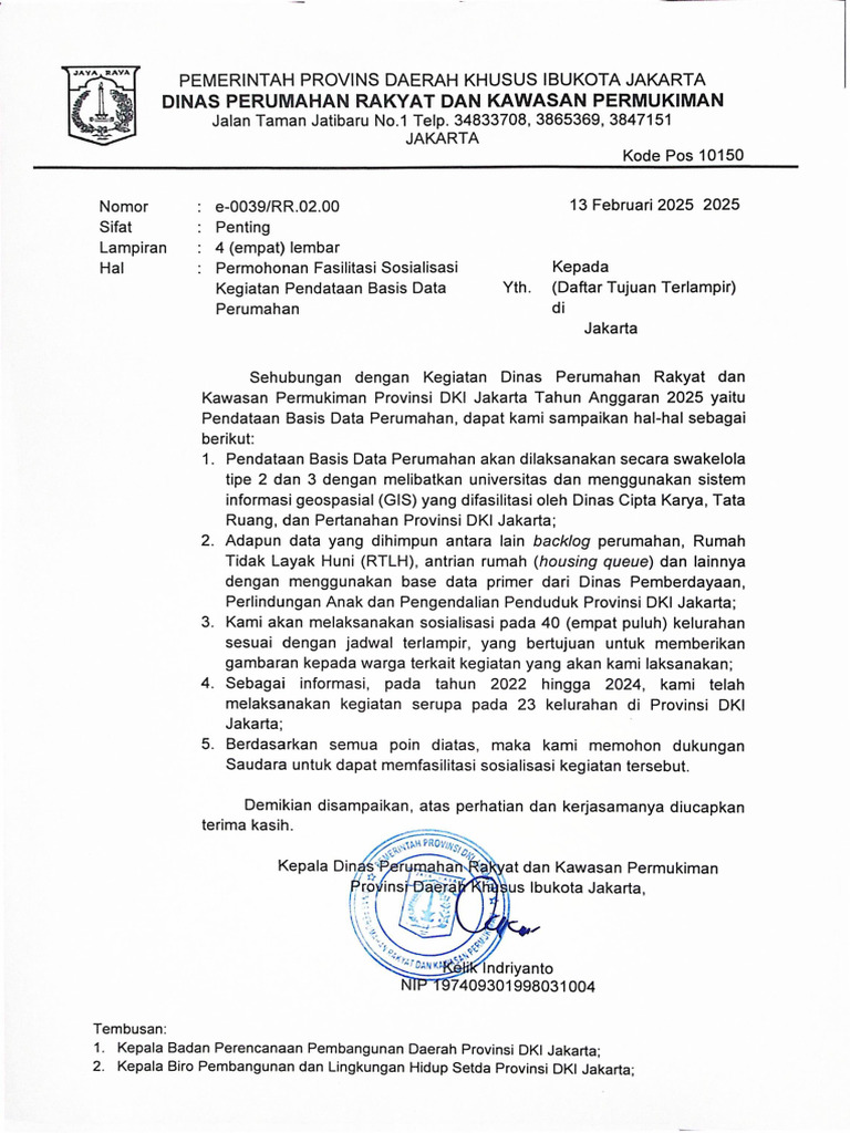 E-0039 RR.02.00 Permohonan Fasilitasi So&hellip Iatan Pendataan Basis ...