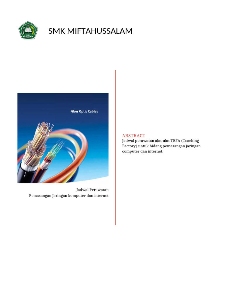 Jadwal Perawatan Tefa FiberOptic IoT | PDF