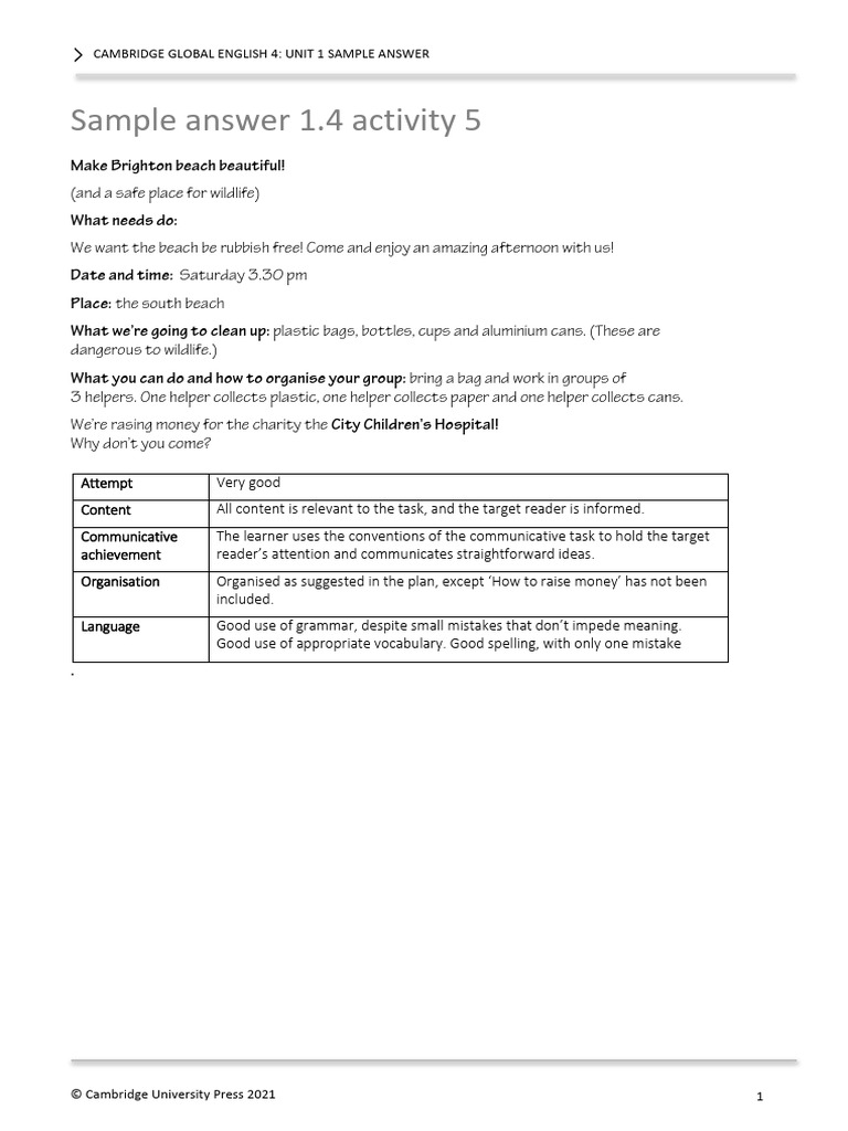 GE 4 Sample Answer Unit 1 | PDF