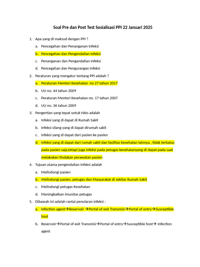 Soal Pre Dan Post Test | PDF