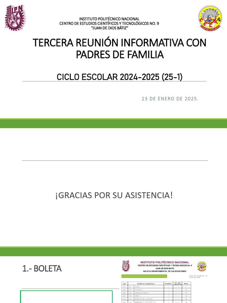 Reunión Informativa para Padres 2025 | PDF | Aprendizaje