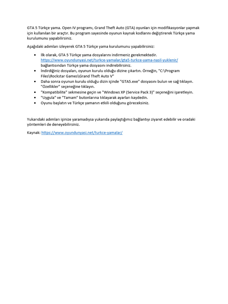 GTA 5 Türkçe Yama | PDF