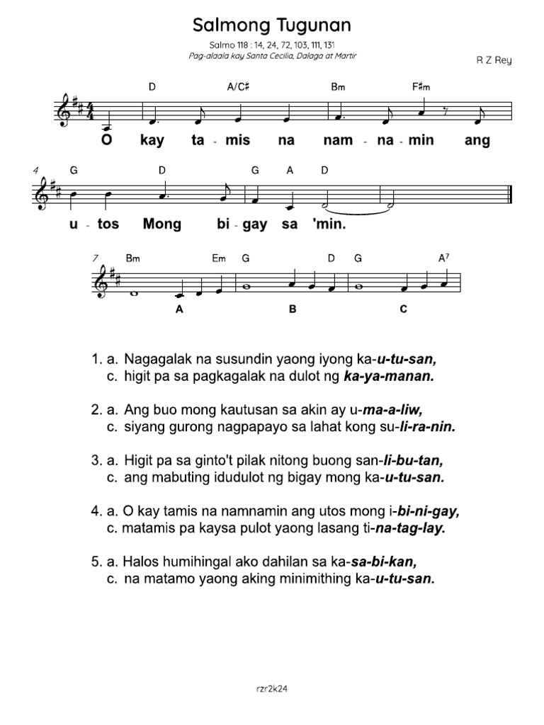 Salmong Tugunan Sta. Cecilia-B 2k24 | PDF