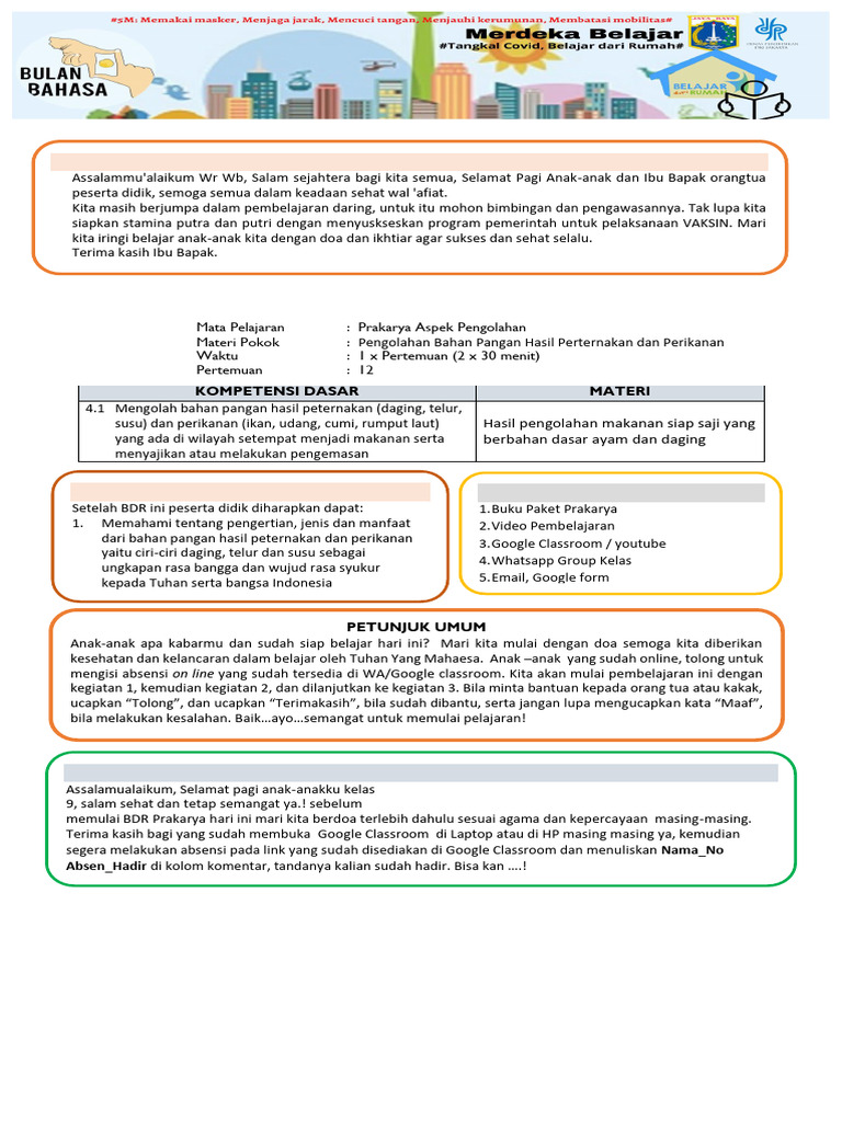 SKEN BDR SMP - PRAKARYA 1 PENGOLAHAN KL 9 OKT-12 | PDF