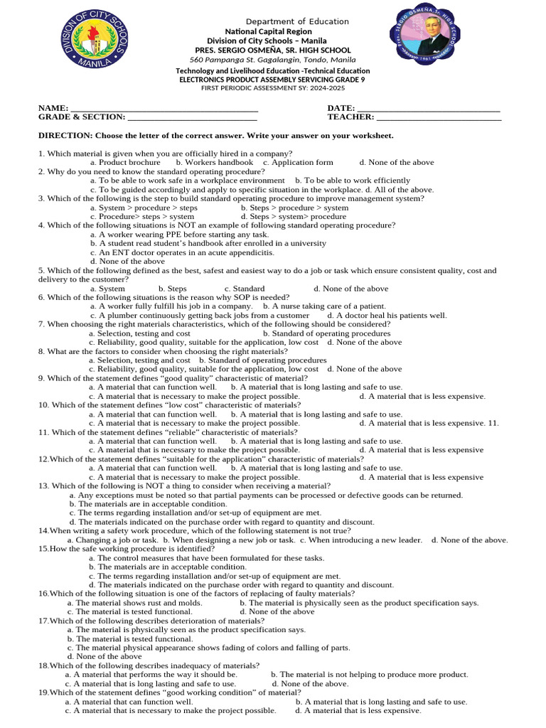 1st 2024-2025 PERIODIC EXAM | PDF | World Wide Web | Internet & Web