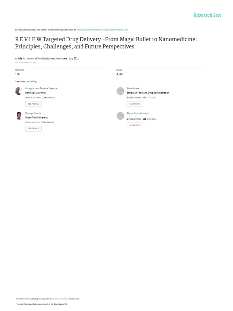 F - JMDH 313968 Targeted Drug Delivery Mdash From Magic Bullet To ...