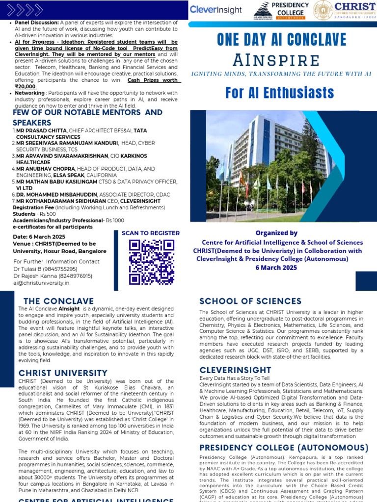 AInspire - AI Conclave Brochure V1.1 | PDF | Artificial Intelligence | Intelligence (AI) & Semantics