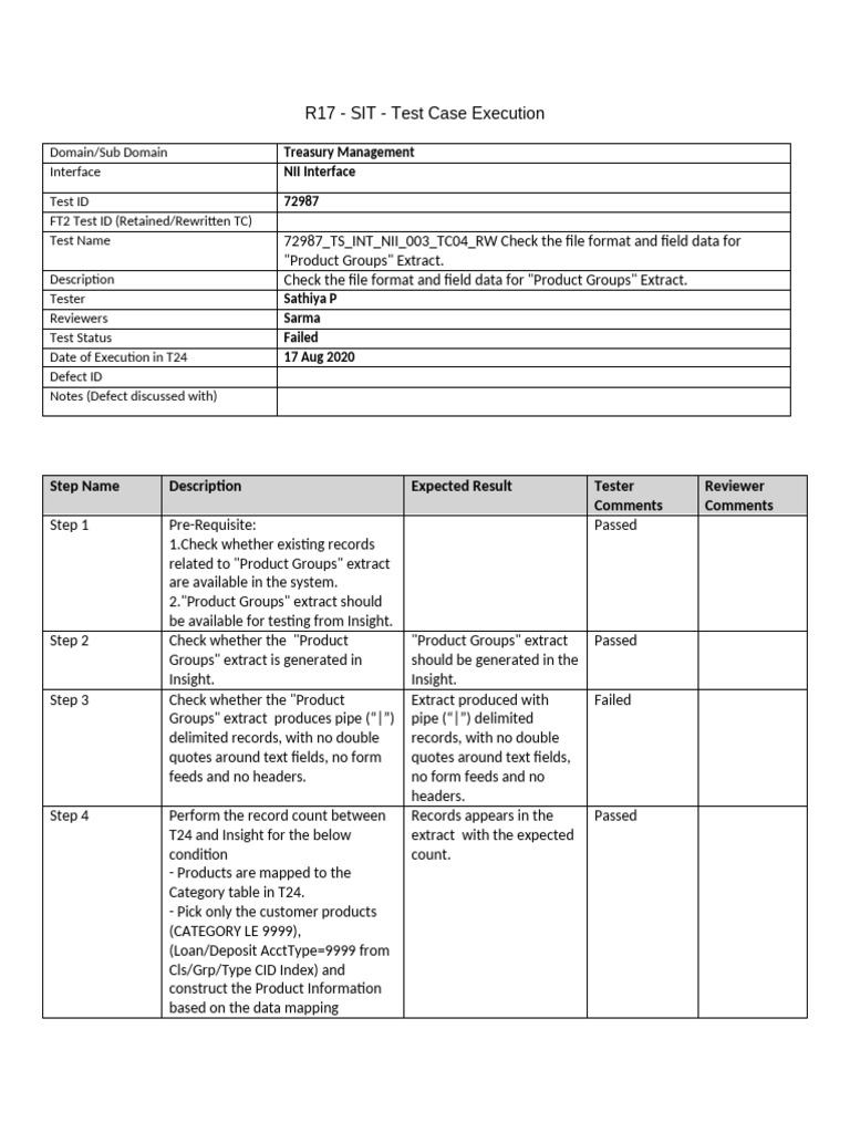 NII Interface Test Case Execution Report | PDF | Computer Science ...