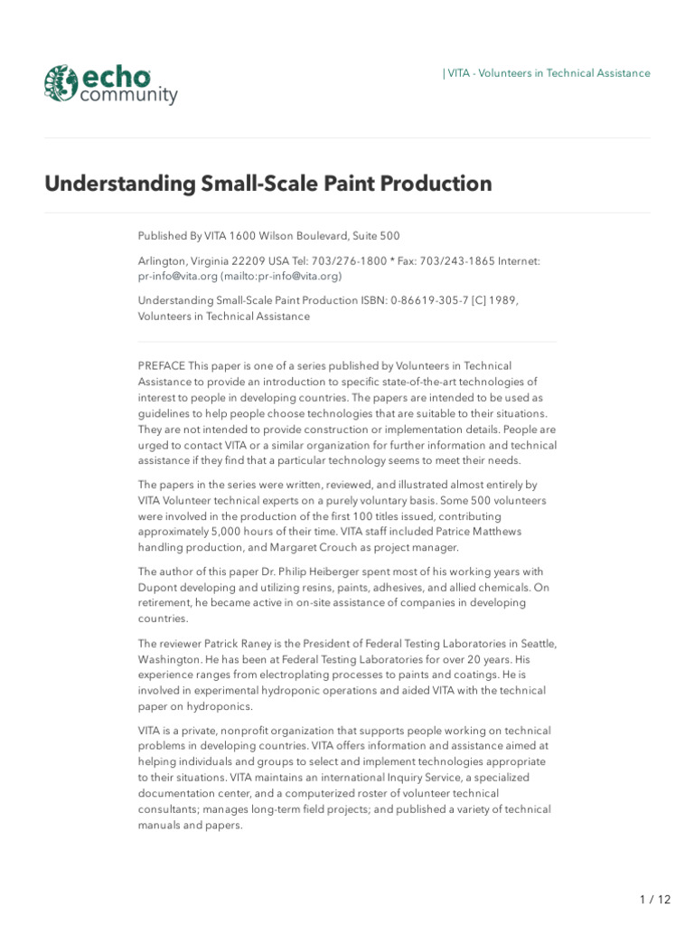 Small-Scale Paint Production Guide | PDF | Paint | Varnish