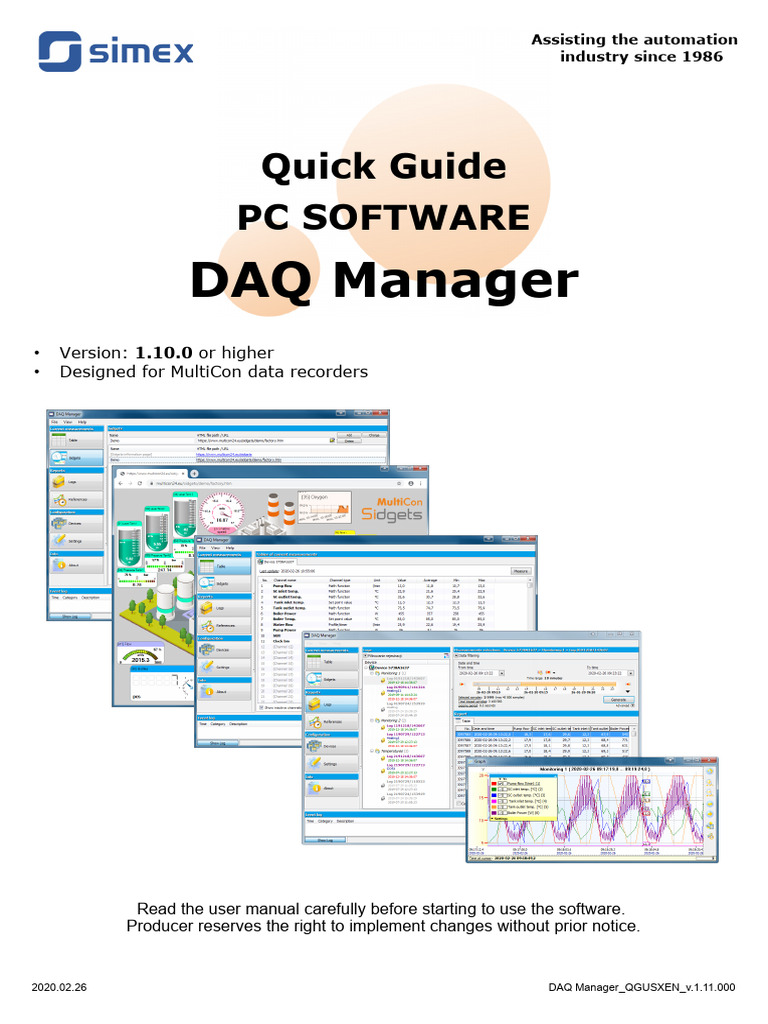 DAQ Manager Quick Guide - QGUSXEN - v.1.11.000 | PDF | Computer Network | Mode (Statistics)