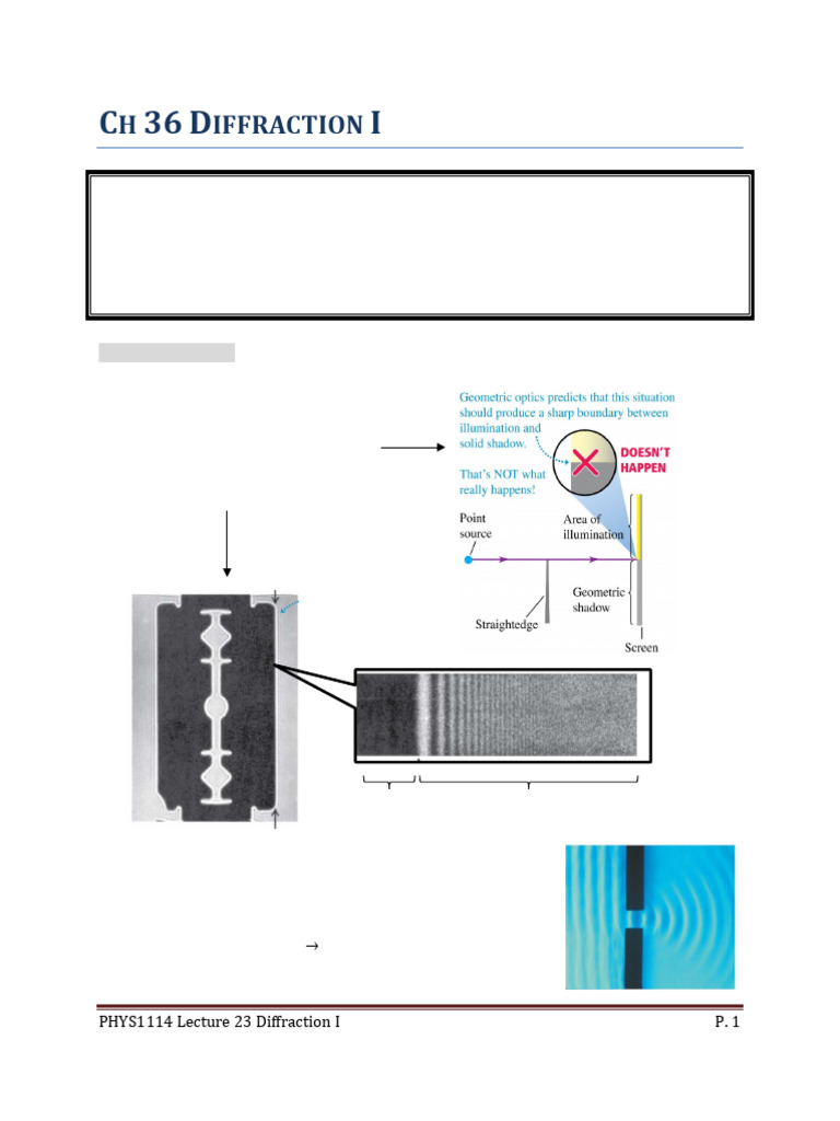 lecture23-ch36-1 | PDF | Diffraction | Optics