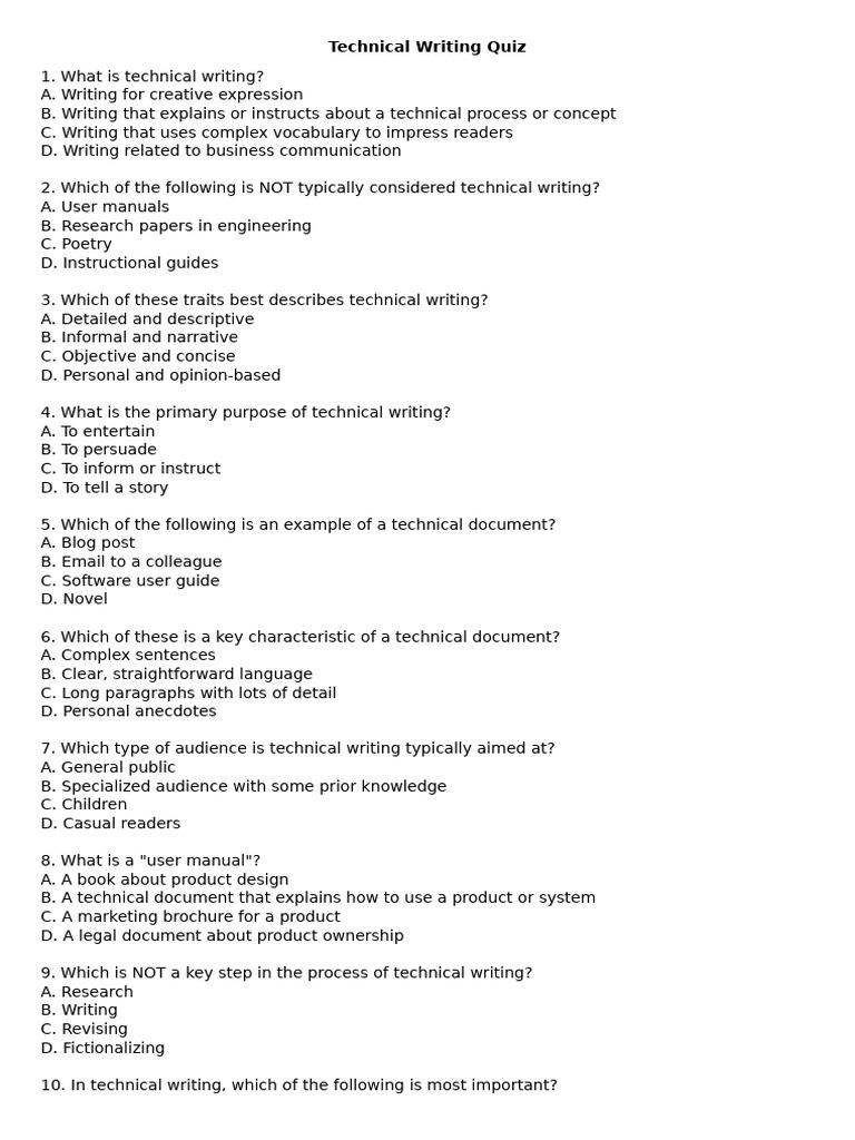 BSED-2 Technical Writing Quiz | PDF | Jargon | Information