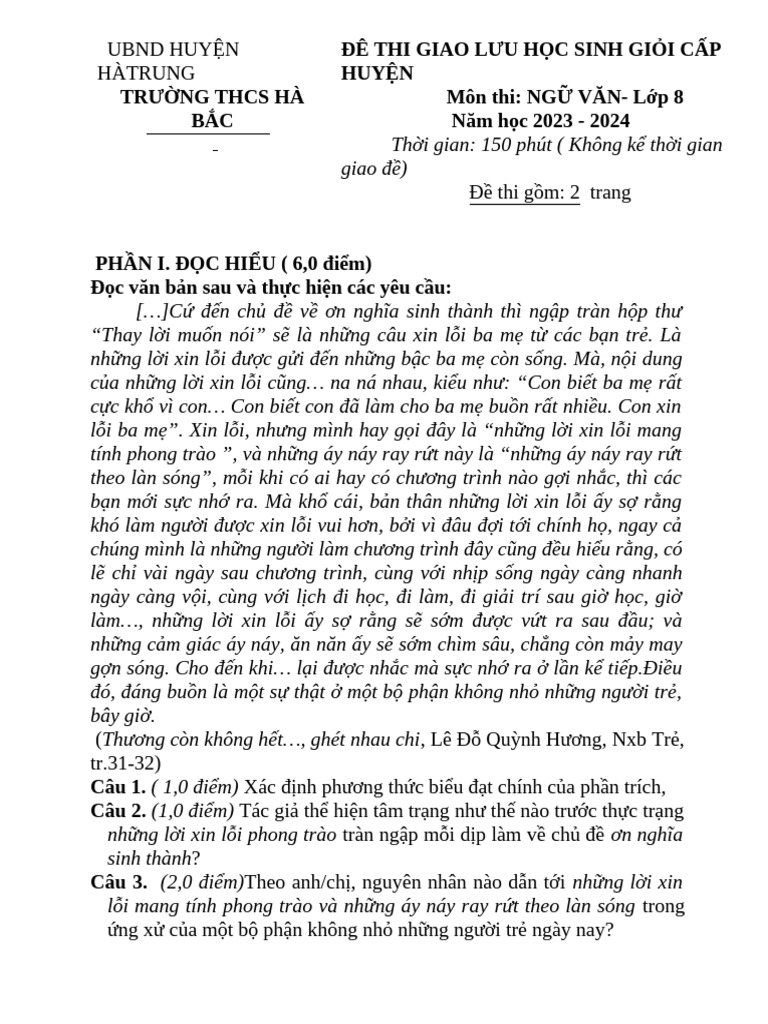 (7) Đề Thi Hsg l8 Chưa Làm 7 | PDF