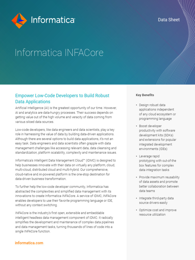 Informatica-Infacore Data-Sheet 4470en | PDF | Cloud Computing | Data