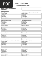 Update Your Agency Information Sheet | PDF | Fax | Communication