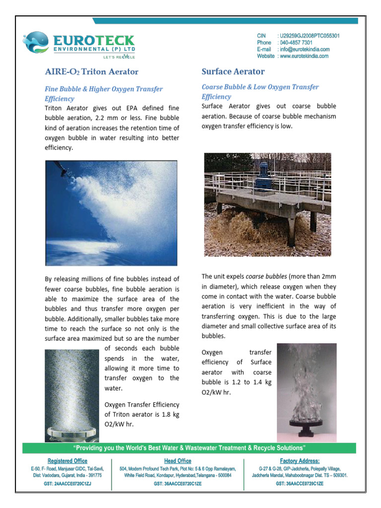 Triton vs Surface Aerator | PDF | Environmental Science | Environmental Engineering