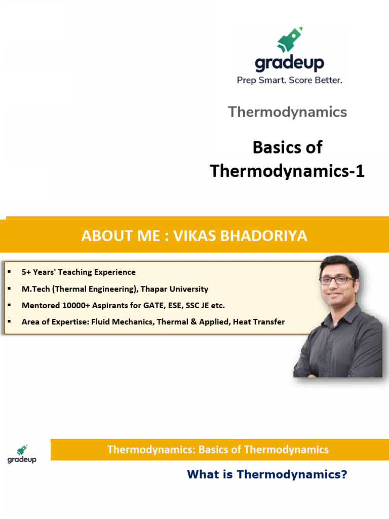 Basics of Thermodynamics1 | PDF | Gases | Temperature
