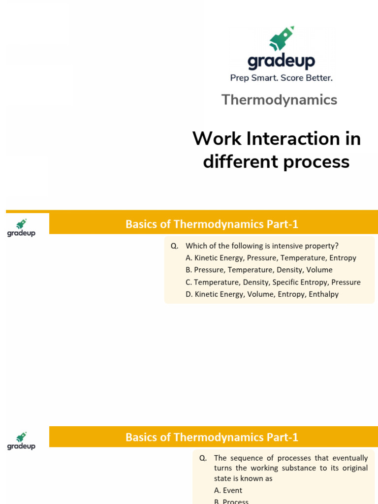 Work Interaction in Different Processes | PDF | Gases | Temperature